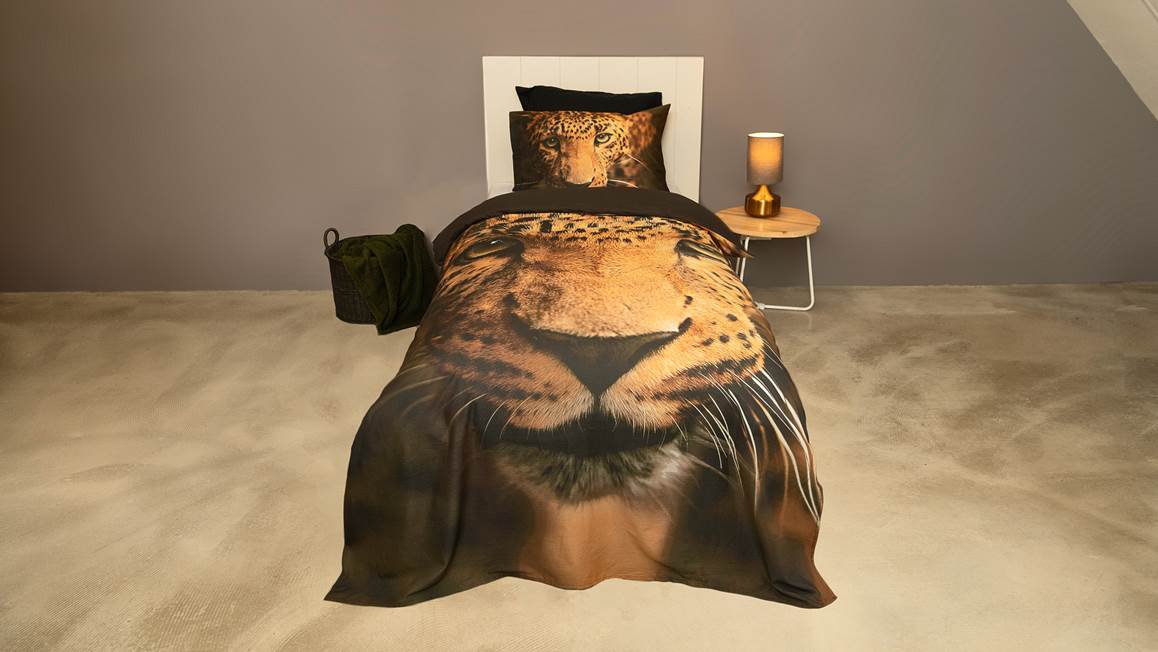 Snoozing Lupard dekbedovertrek - Multi - Smulderstextiel.nl