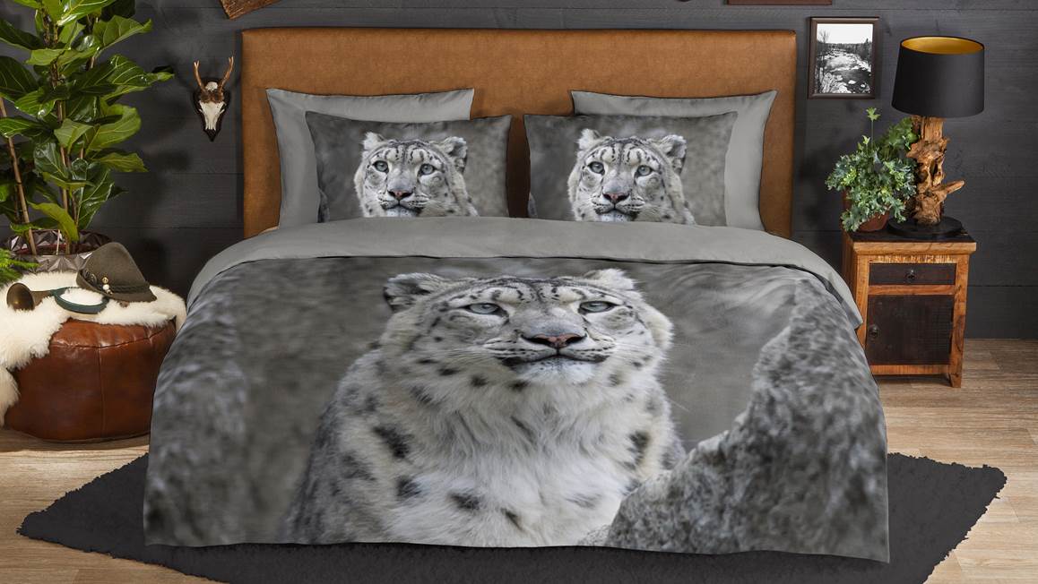 Good Morning Chief flanel dekbedovertrek - Grijs - Smulderstextiel.nl