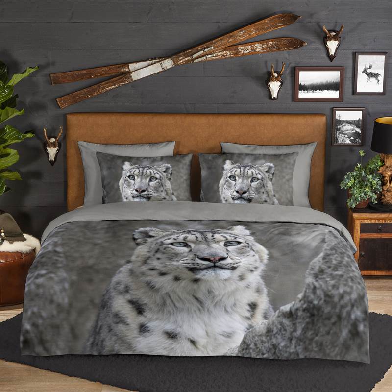 Good Morning Chief flanel dekbedovertrek - Grijs - Smulderstextiel.nl